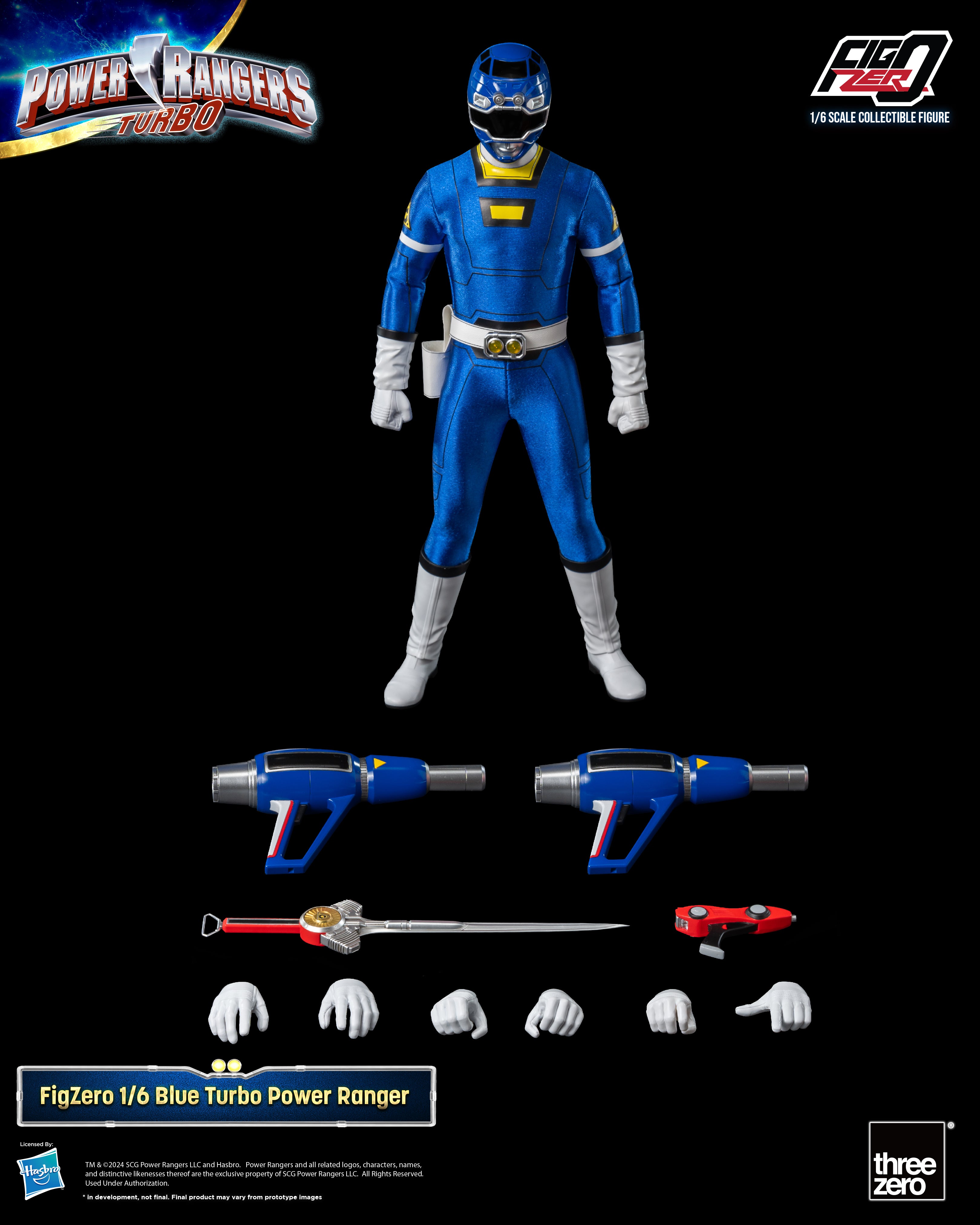 Threezero - FigZero Power Rangers Turbo - Blue Turbo Ranger – Ages Three and Up