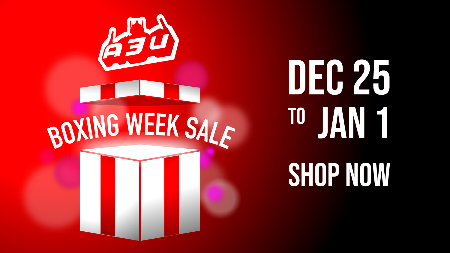 A3U Boxing Week Sale 2024 – Ages Three and Up