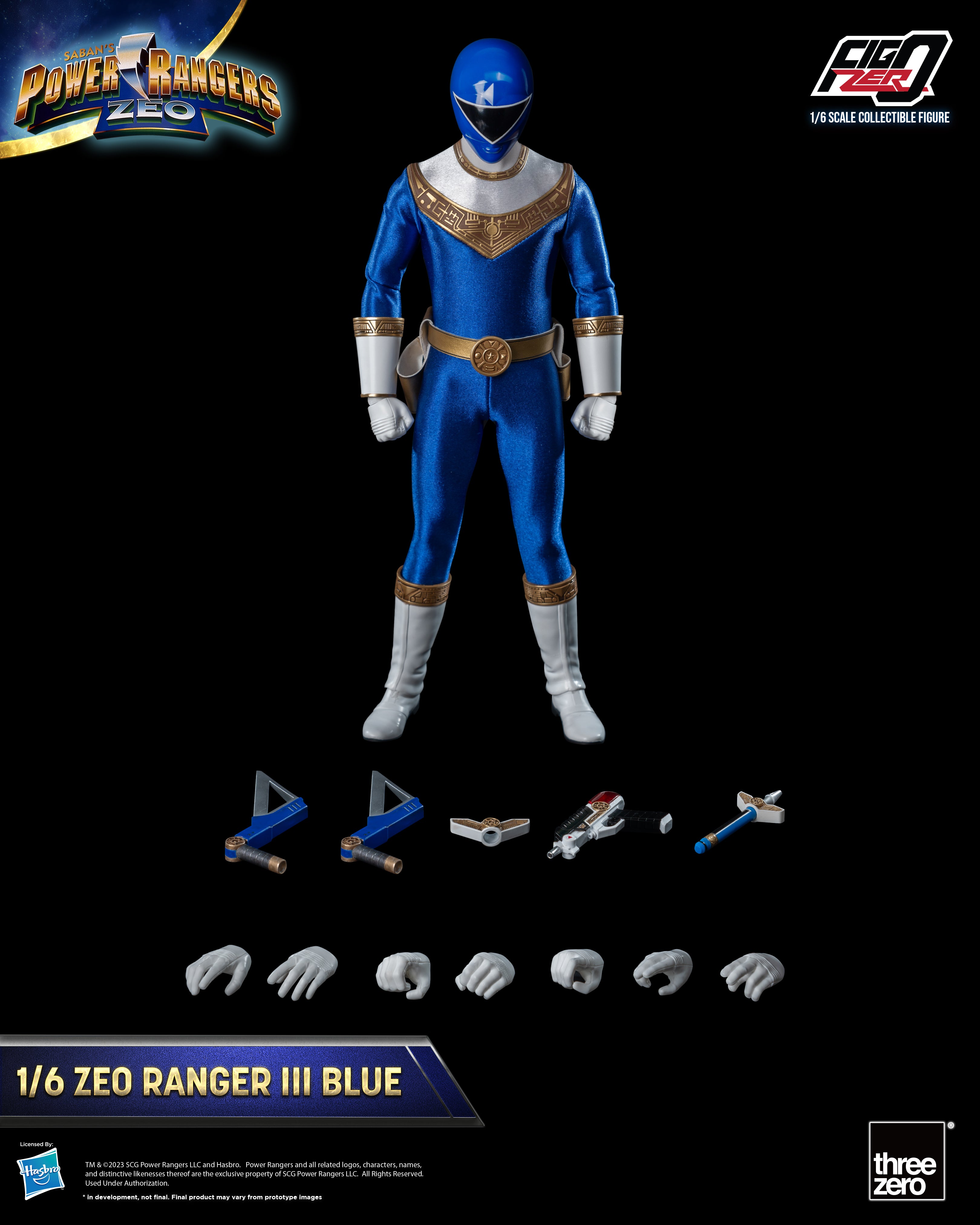 Threezero - FigZero Power Rangers Zeo - Zeo Ranger III Blue – Ages ...