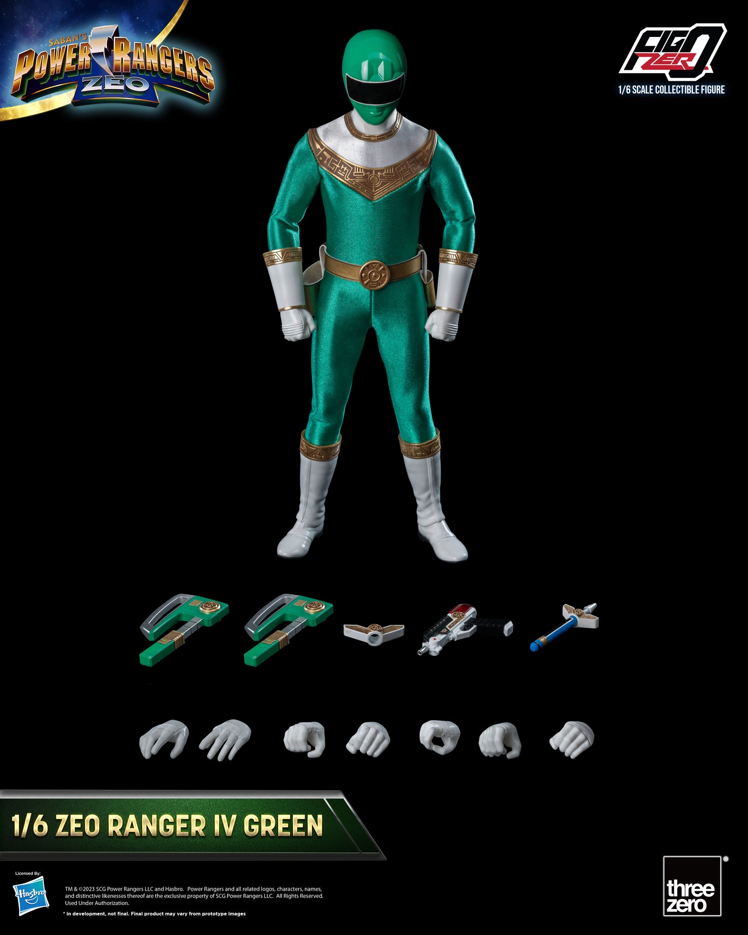 Threezero - FigZero Power Rangers Zeo - Zeo Ranger IV Green – Ages ...