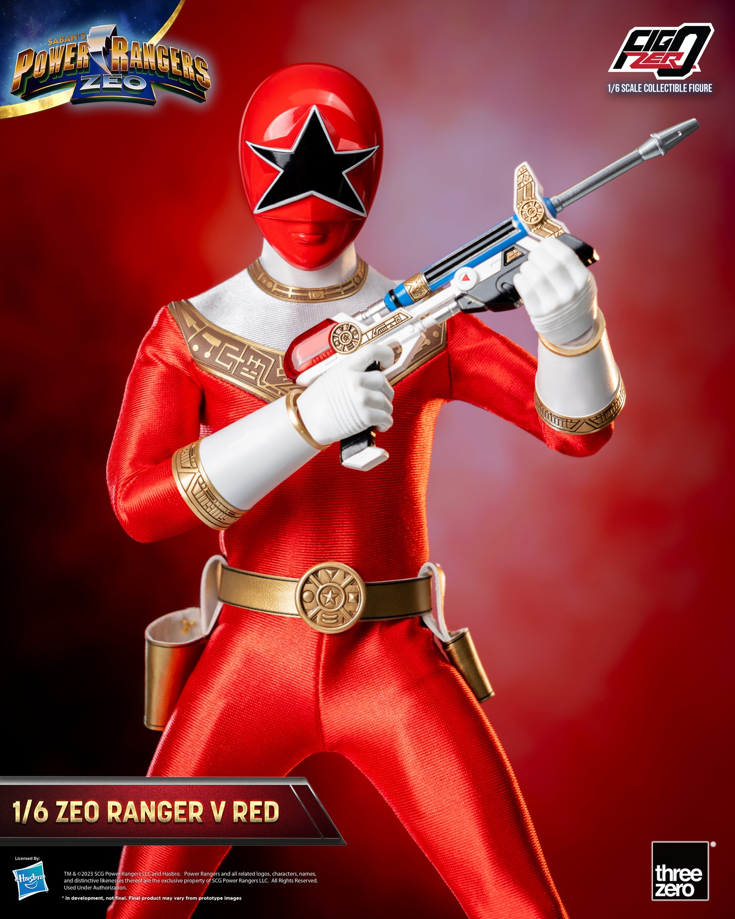 Threezero - FigZero Power Rangers Zeo - Zeo Ranger V Red – Ages Three ...