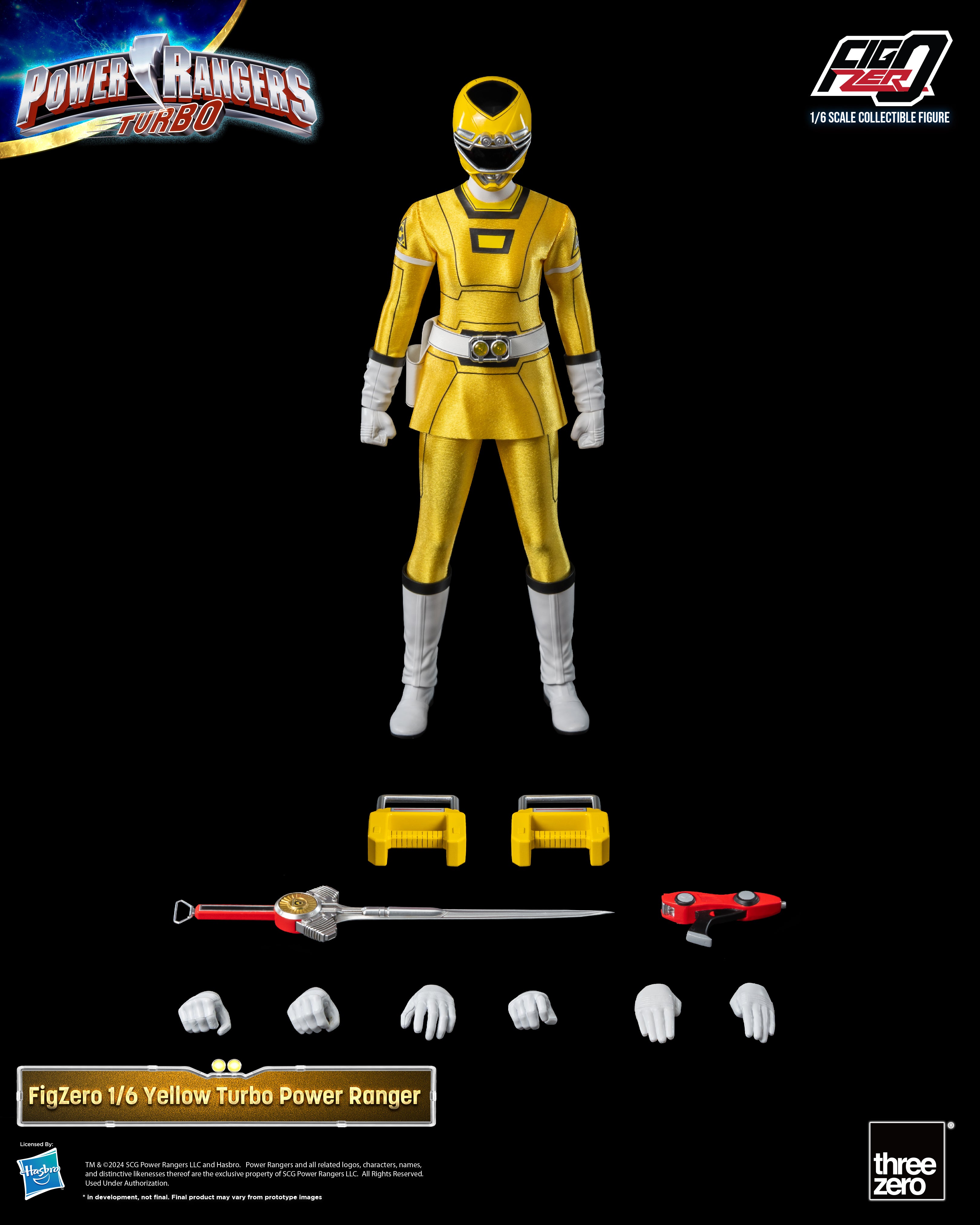Threezero - FigZero Power Rangers Turbo - Yellow Turbo Ranger – Ages ...